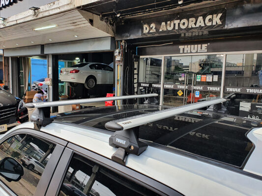 แร็คหลังคา THULE รุ่น 7105 EVO สำหรับรถ Normal Roof ชุดขาจับคานขวาง ...